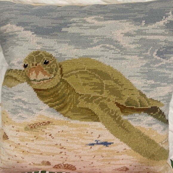 Accents | Needlepoint Turtle Pillow | Poshmark